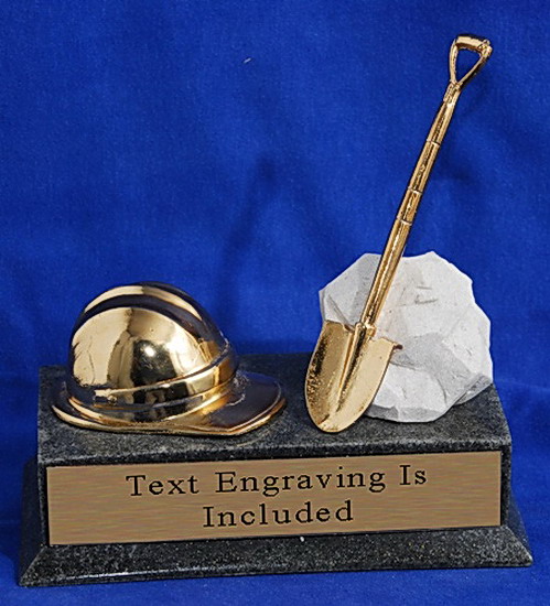 Hard Hat and Shovel Groundbreaking trophy award